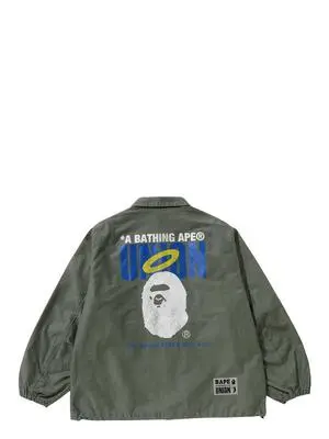 A BATHING APE X Union Pigment Dyed Coach Jacket - Olivedrab Green