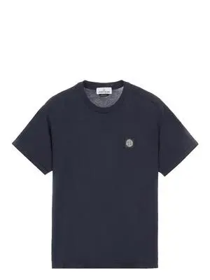 Stone Island 24113 60/2 Cotton Jersey Garment Dyed T-shirt - Navy Blue