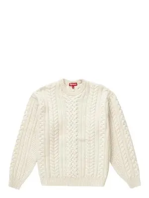 Supreme Appliqué Cable Knit Sweater - Ivory