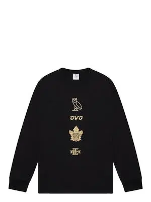 OVO X Toronto Maple Leafs Banner Longsleeve T-shirt - Black