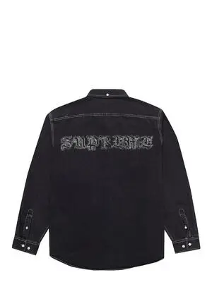 Supreme Appliqué Denim Shirt - Black