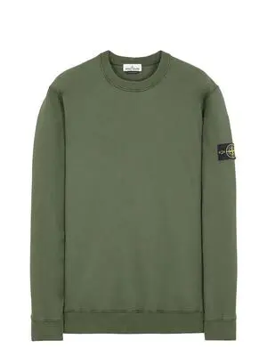 Stone Island Brushed Cotton Fleece Crewneck Sweatshirt - Sage