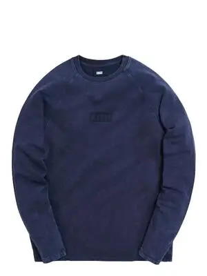 Kith Johnson Crystal Wash Baby Terry Long Sleeve Tee Shirt Obsidian Navy Blue