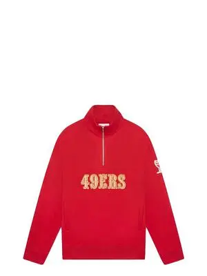 OVO X Nfl San Francisco 49ers 1/4 Zip Mock Neck - Red