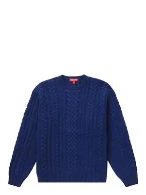 Supreme Appliqué Cable Knit Sweater - Navy Blue