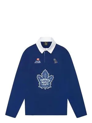 OVO X Toronto Maple Leafs Rugby Polo Shirt - Blue