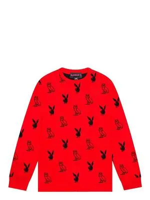 OVO X Playboy Intarsia Sweater - Red