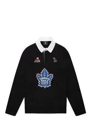 OVO X Toronto Maple Leafs Rugby Polo Shirt - Black
