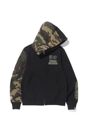 A BATHING APE X Undwoodland Camo Shark Hoodie - Black