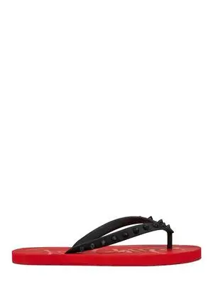 CHRISTIAN LOUBOUTIN Loubi Flip Slide Black/red