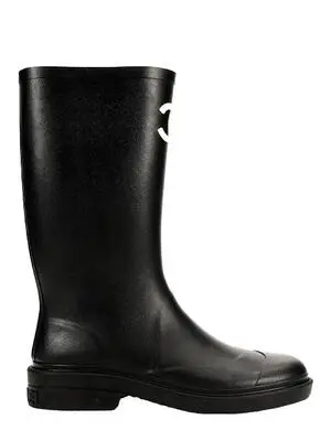Chanel Rubber Rain Boots - Black/white