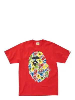 A BATHING APE X Uno Ape Head Design Mattel Exclusive Tee Shirt - Red