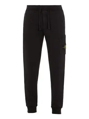 Stone Island 64520 Brushed Cotton Fleece Slim Fit Sweatpant - Black