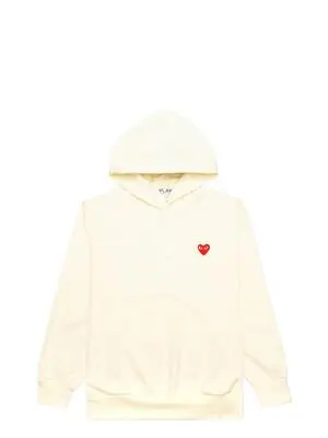 Play Comme Des Garcon Red Heart Hoodie - Ivory