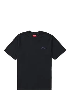 Supreme Arabic Logo Washed Short Sleeve Tee Shirt Black