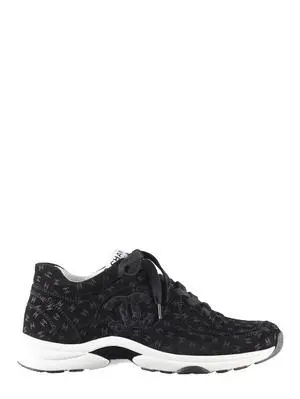CHANEL Suede Trainer With Printed Logo