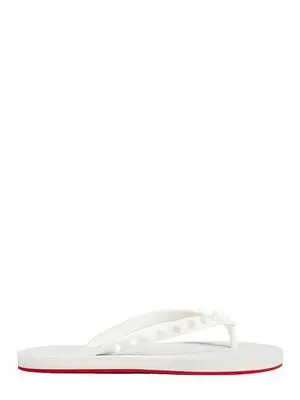 CHRISTIAN LOUBOUTIN Loubi Flip Slide White