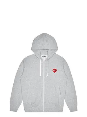 Play Comme Des Garcon Comme Des Garcons Play X Invader Zip Up Hoodie Top Grey
