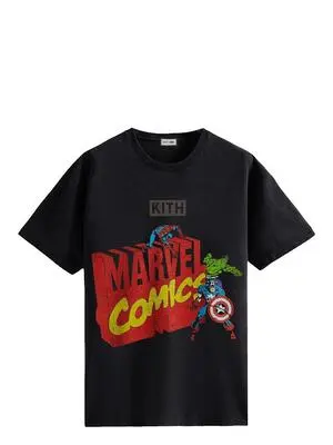 Kith Marvel Spiderman Avengers Vintage Tee Shirt - Black