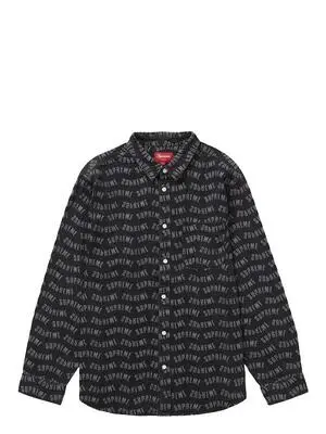 Supreme Arc Jacquard Denim Shirt - Black
