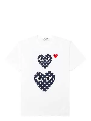 Play Comme Des Garcon Polka Dot Duo T-shirt - White