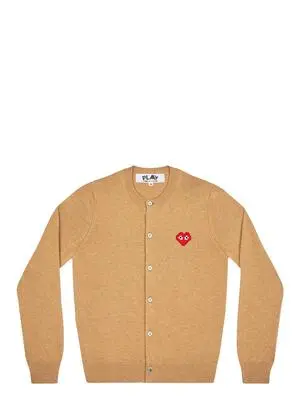 Play Comme Des Garcon X Invader Cardigan - Camel