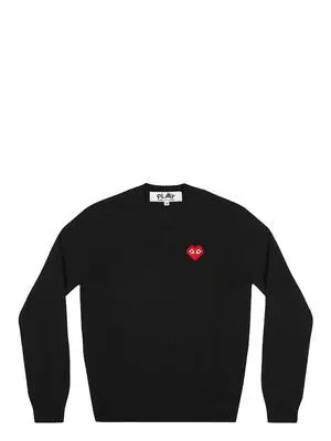Play Comme Des Garcon Comme Des Garçons Play X Invader V-neck Sweater - Black