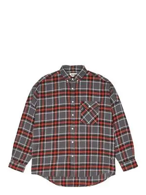 PALACE Flannel Drop Shoulder Shirt - Grey