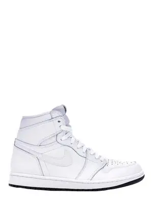 JORDAN 1 Retro Perforated High-top Sneakers - White/black