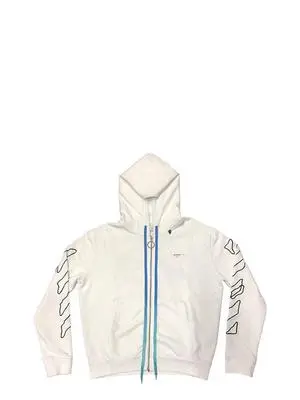 Off-White Embroidered Abstract Arrows Zip Hoodie - White