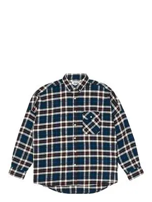 PALACE Flannel Drop Shoulder Shirt - Navy Blue