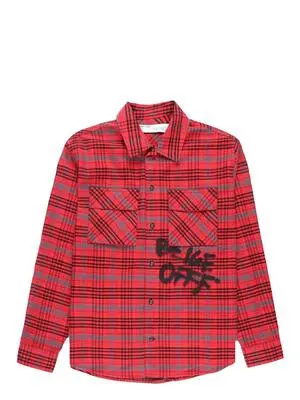 Off-White Flannel Shirt - Red/black