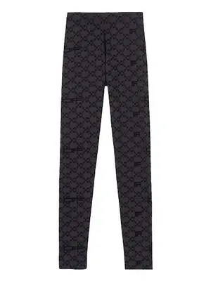 Off-White Flock Monogram Leggings - Black