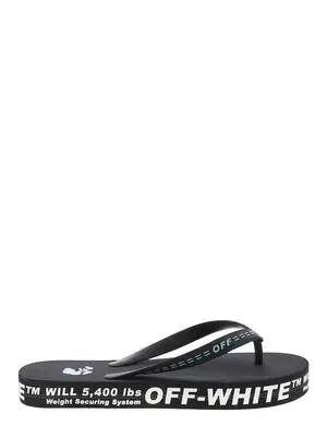 Off-White Logo Flip Flops - Black/white