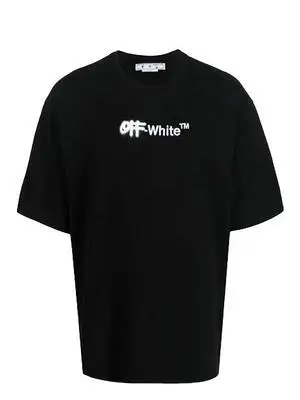 Off-White Off Off Embroidered Spray Helvetica Skate Tee Shirtin - Black/white