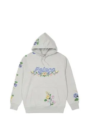 PALACE Flower Stitch Hood Grey Marl