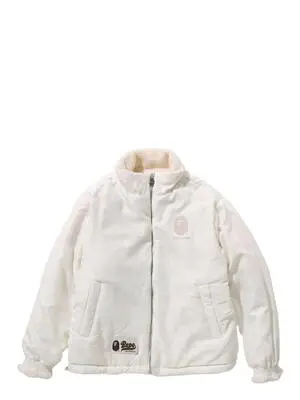 A BATHING APE Camo Sherpa Reversible Jacket - Ivory