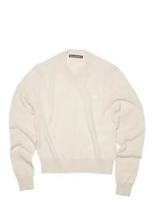Acne Studios Wool V-neck Sweater - Oatmeal Melange