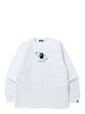 A BATHING APE Universe Ape Loose Fit Long Sleeve Tee Shirt - White