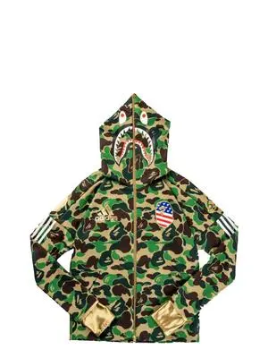 A BATHING APE X Adidas Sb Shark Hoodie - Green