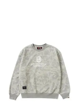 A BATHING APE X Alpha Industries Crewneck Sweatshirt - Olivedrab Green
