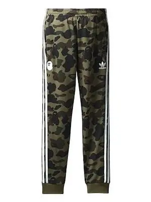 BAPE X Adidas Adicolor Track Pants - Olive Cargo