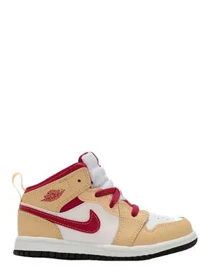 JORDAN Jordan 1 Mid Sneakers White Onyx/cardinal Red