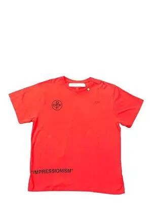Off-White Impressionism Diagonal Stencil Tee Shirt - Red