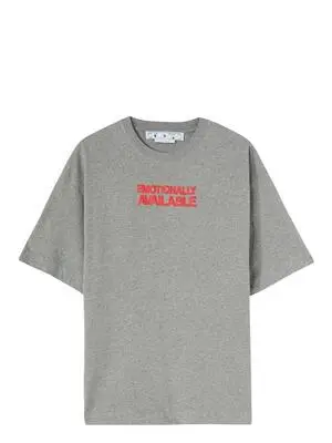 Off-White Emotion Arrow Over Skate Short Sleeve Tee Shirt - Grey/orange