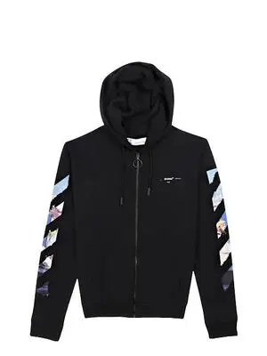 Off-White Edouard Manet Arrows Zip Up Hoodie - Black