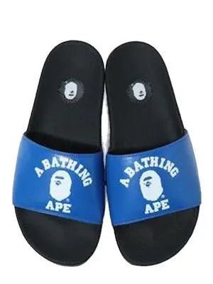A BATHING APE College Slide Sandals - Black/blue