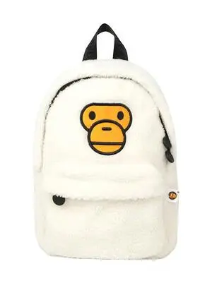 A BATHING APE Baby Milo Mini Fur Backpack - Ivory