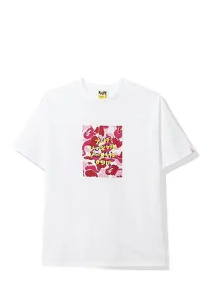 A BATHING APE X Anti Social Club Abc Camo Box Tee Shirtin White/pink