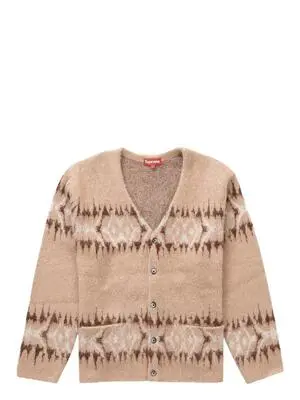 Supreme Abstract Stripe Cardigan - Light Brown